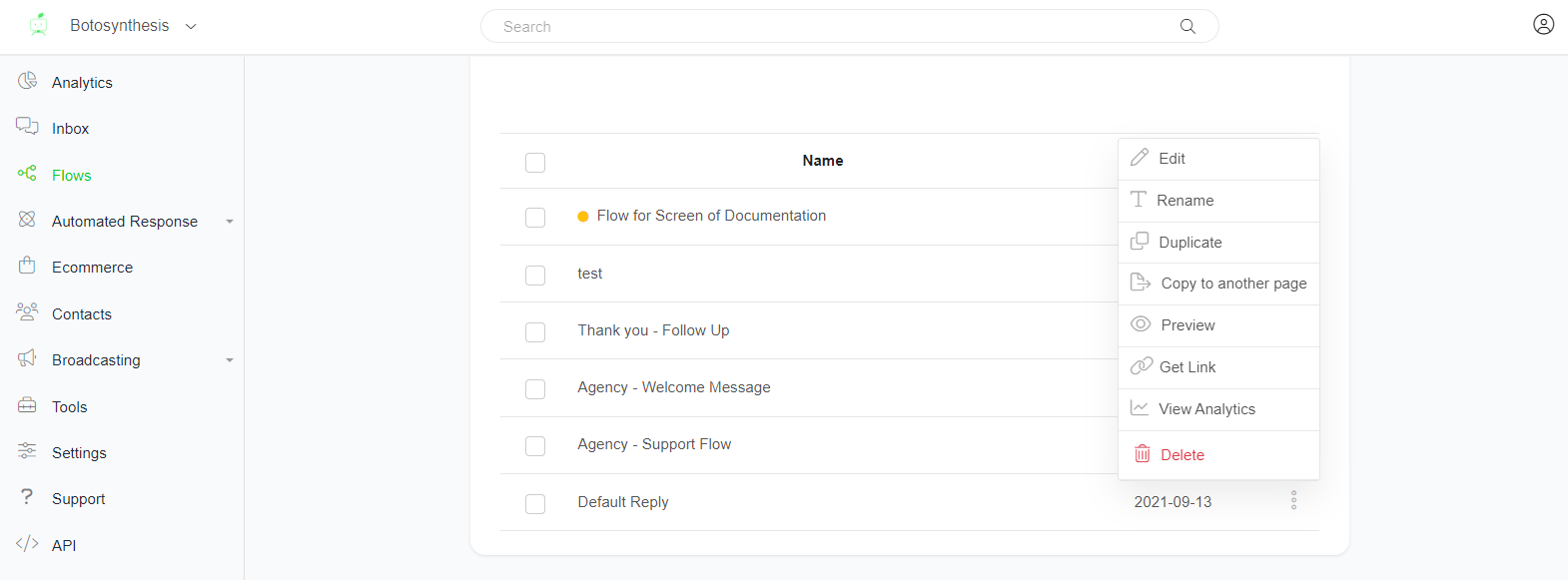 Create your first flow - Botosynthesis.ai